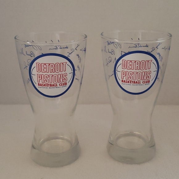 NBA | Dining | Nba Vintage Detroit Pistons Beer Glasses Set Of 2 | Poshmark